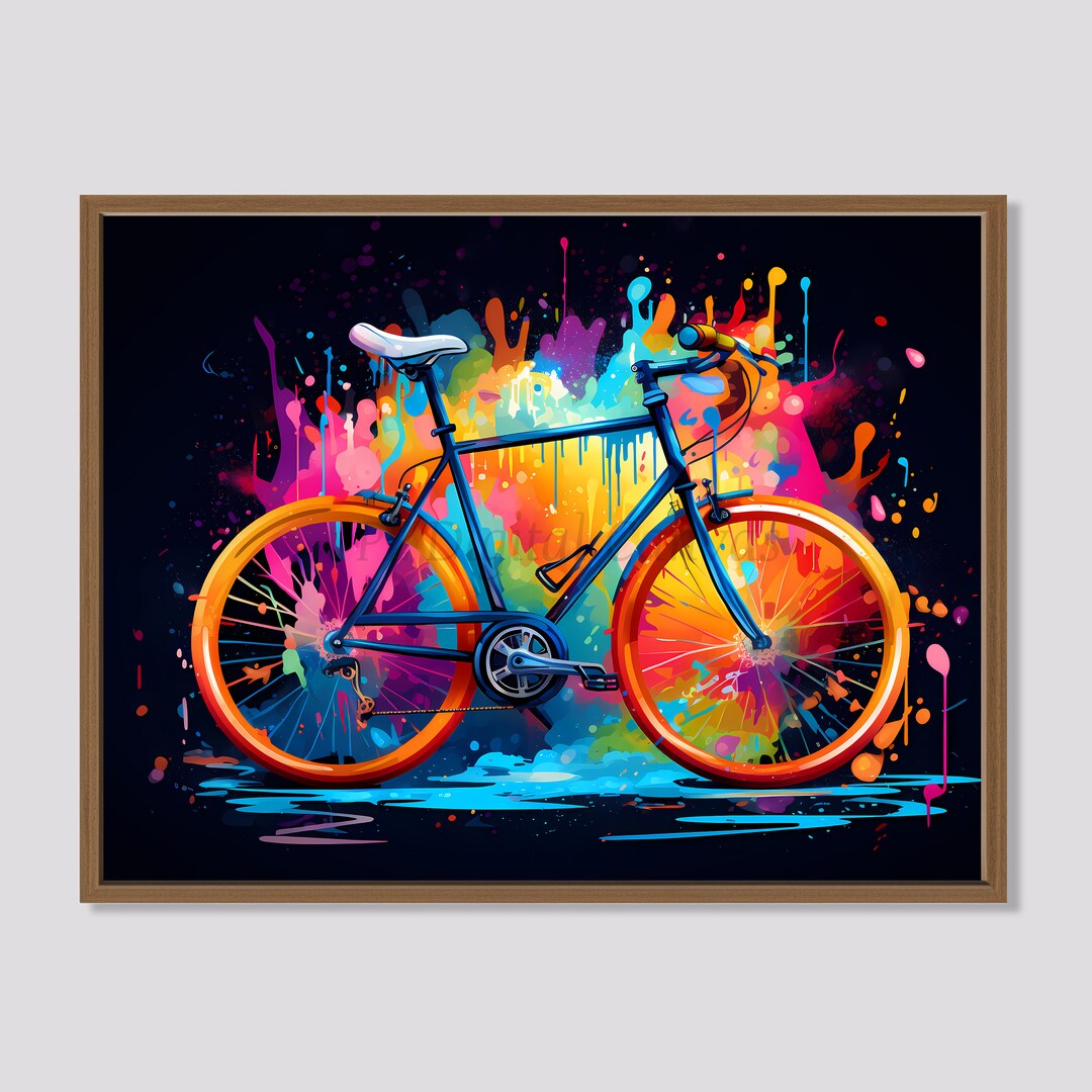 Colorful Bike, Cycling, Bicycle, Printable Art, Oil Painting, Wall ...