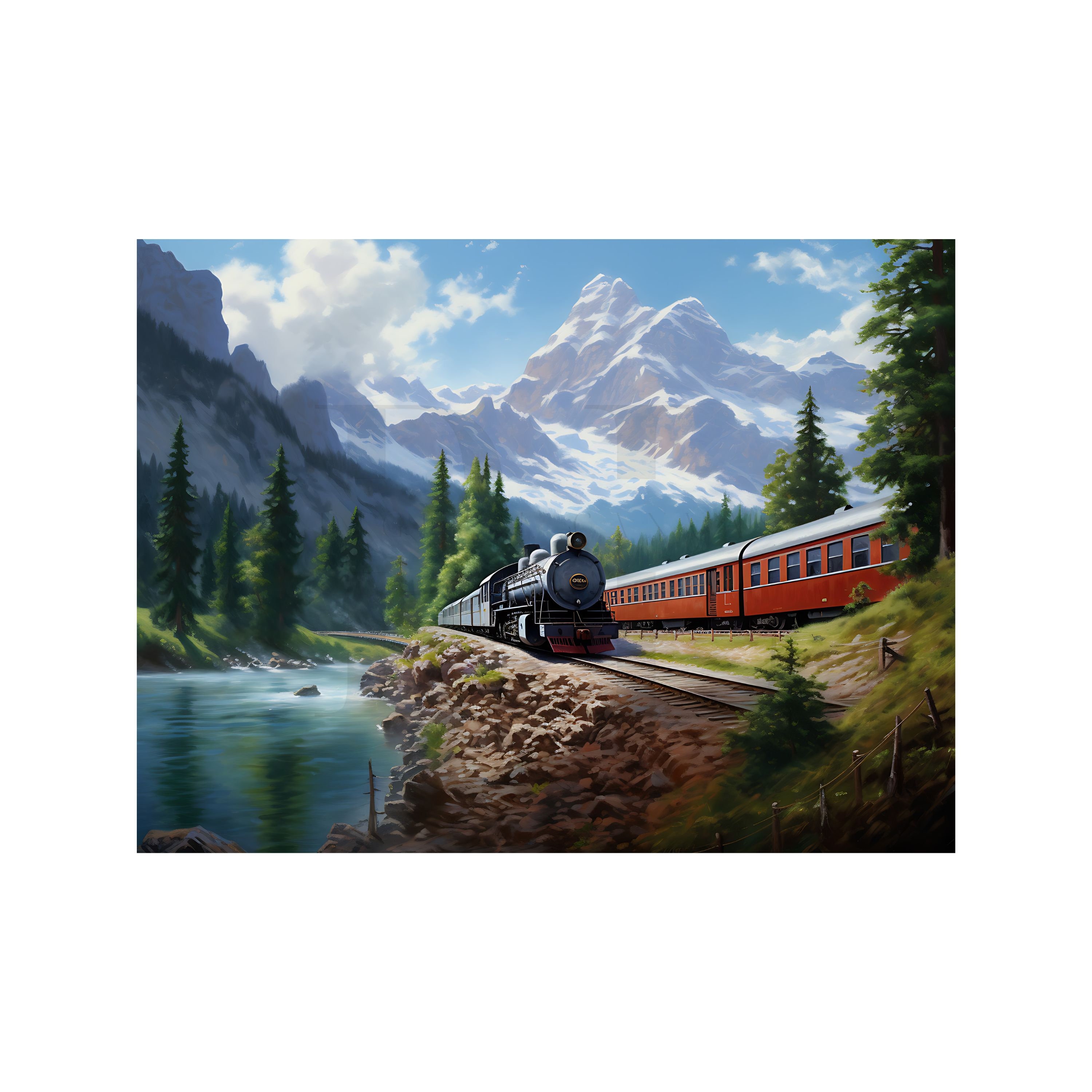 Train Art Print Train Wall Art Stunning Landscapes Clipart Printable ...