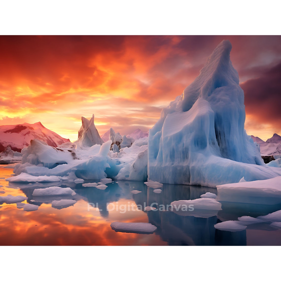 Iceberg at Sunrise and Sunset Arctic Art Scrapbooking Craft Supplies ...