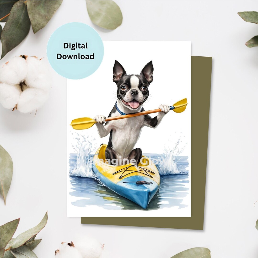 Kayak Birthday Card | Bulldog Happy Birthday Card | Party | Greeting ...