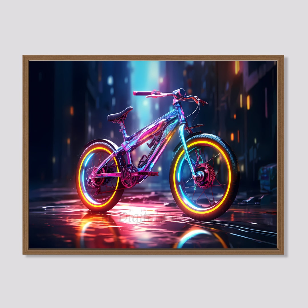 Bike Art Print, Cycling, Bicycle, Printable Art, Oil Painting, Wall ...
