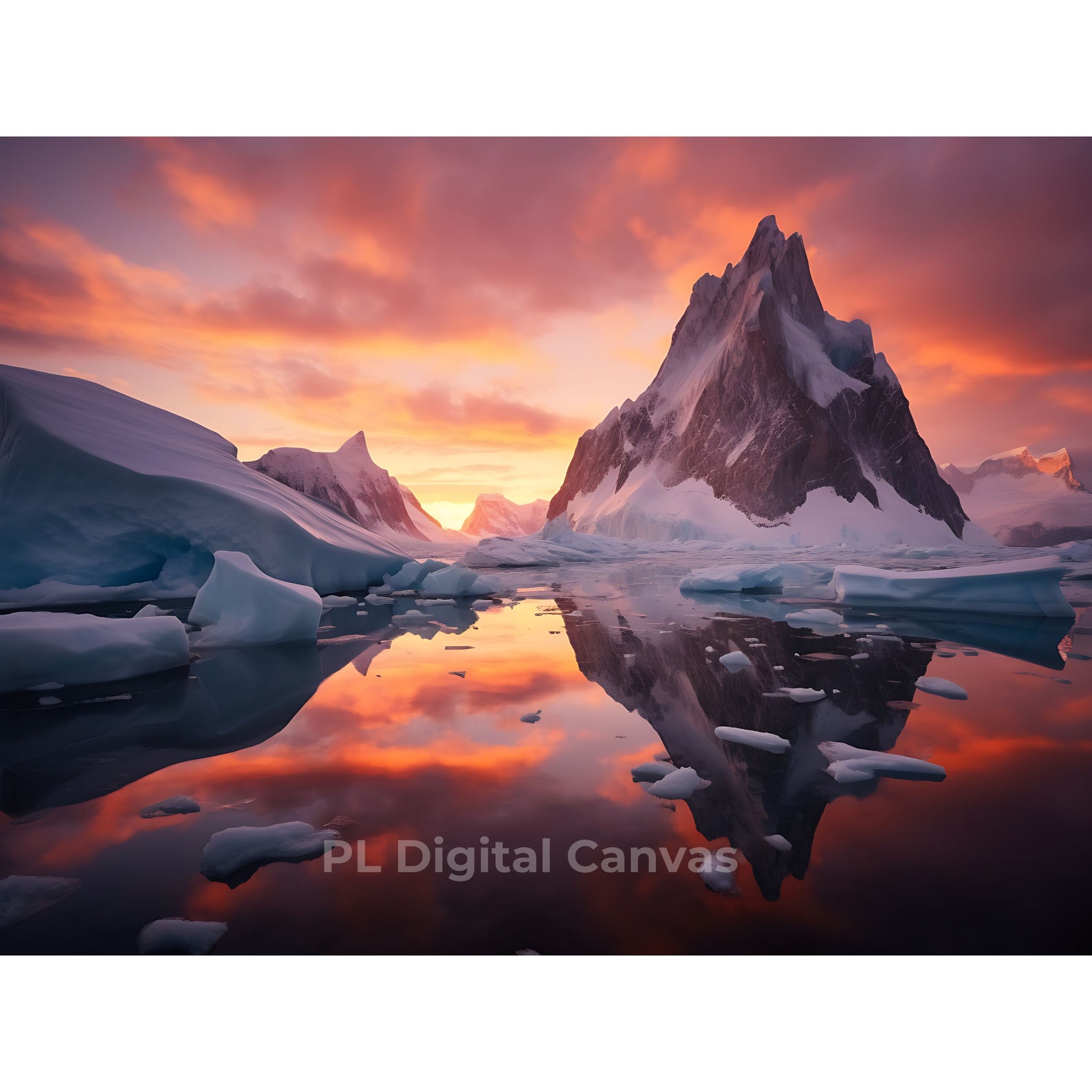 Iceberg at Sunrise and Sunset | Arctic Art | Scrapbooking | Craft ...