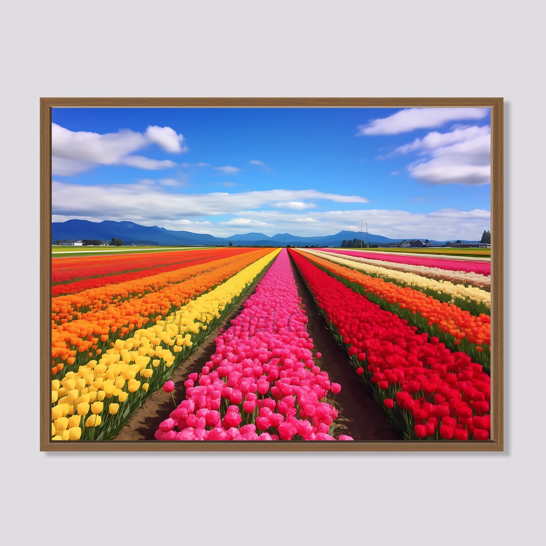 Colorful Flower Field Artwork, Printable Art, Wall Decor, Painting ...