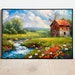 Windmill Art Print, Watermill Painting, Countryside Landscape Wall Art ...