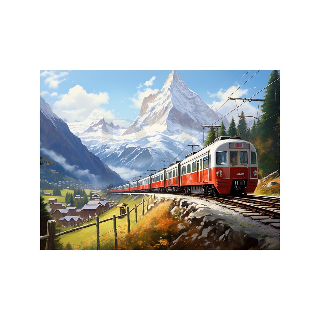 Train Art Print Train Wall Art Stunning Landscapes Clipart Printable ...