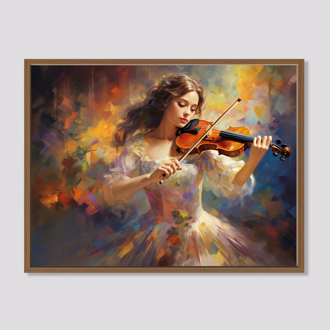 Girl Playing Violin | Violin Painting | Music Room Decor | Printable ...