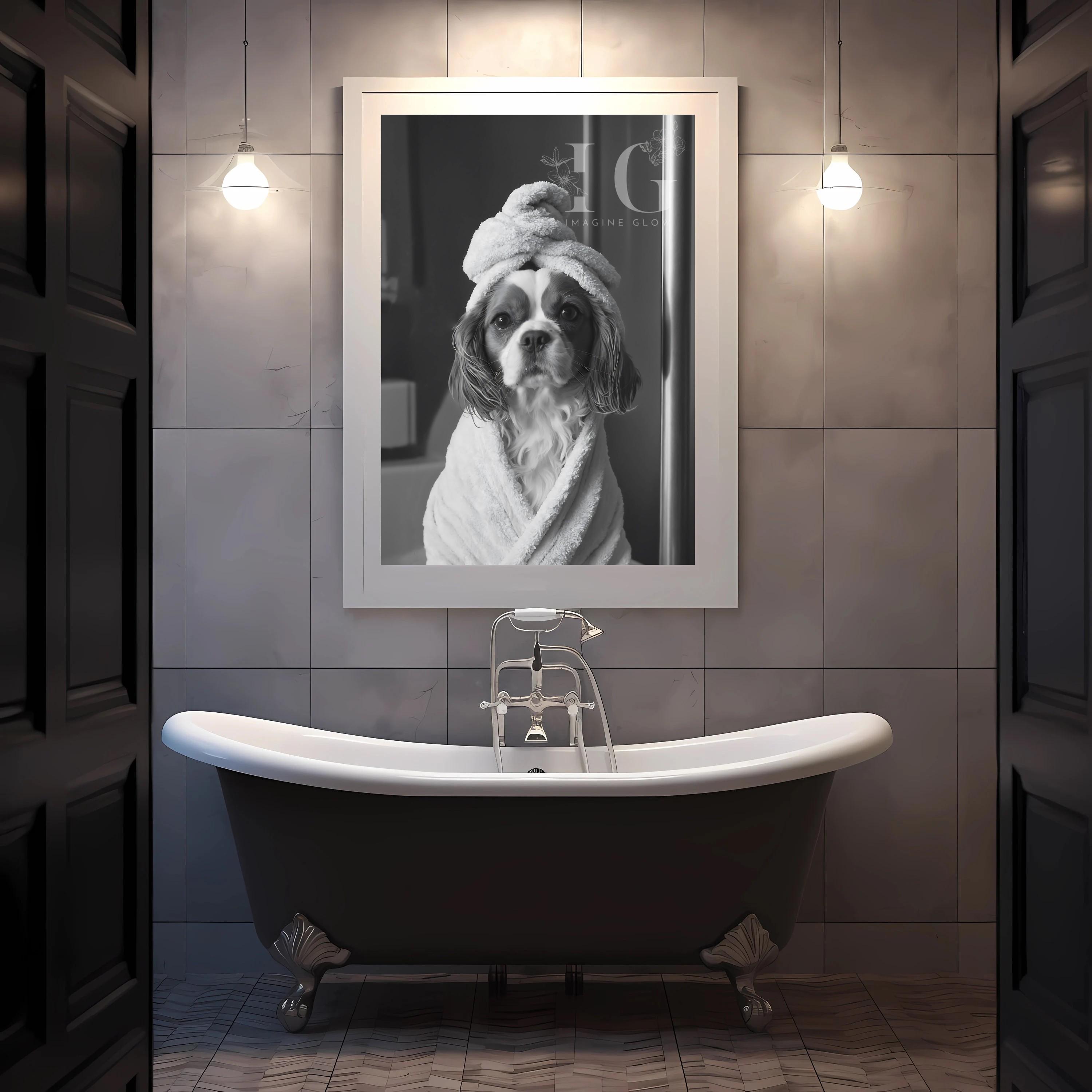 Funny Cavalier King Charles Spaniel Bathroom Art (digital Download) - Etsy