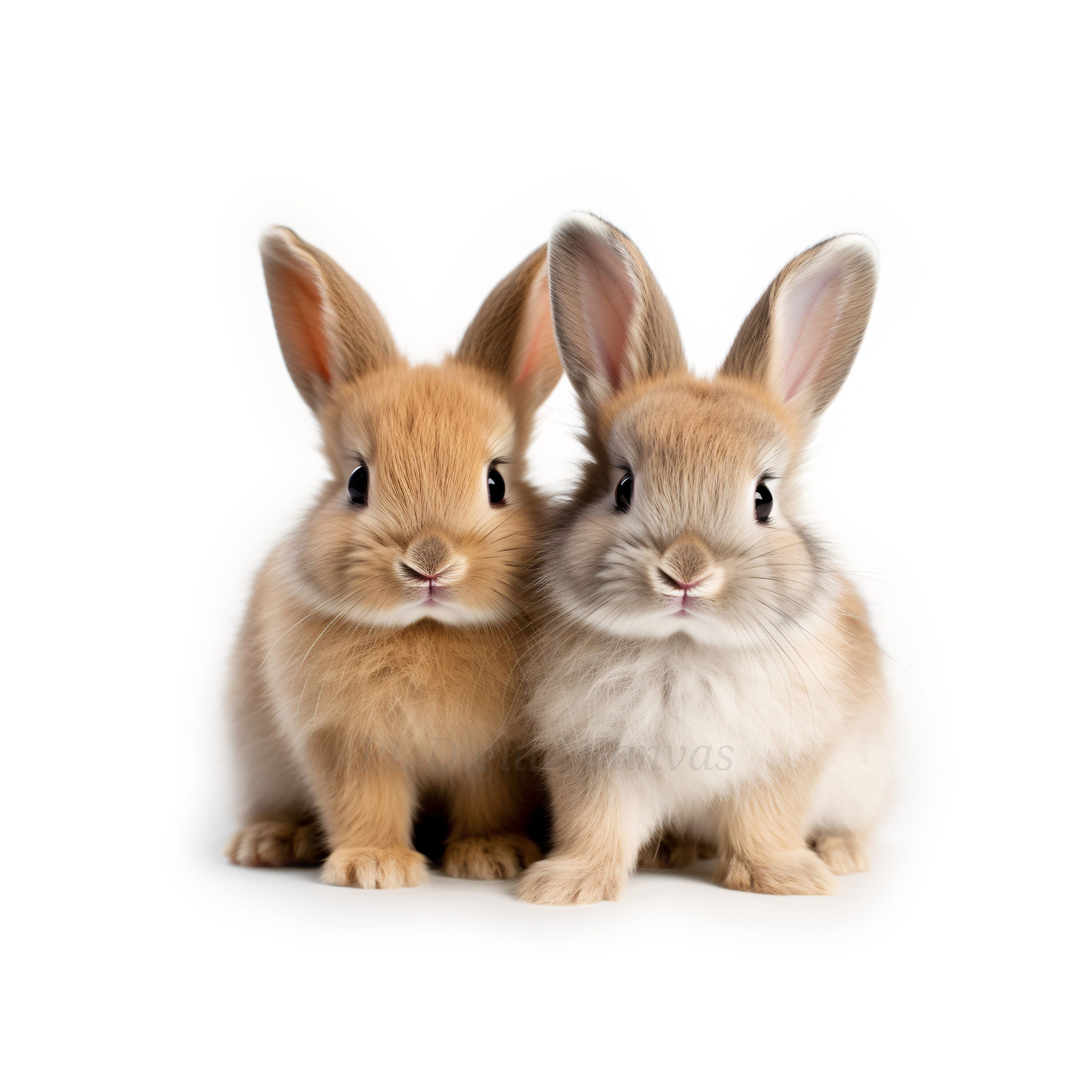 Fluffy Bunny Pairs of Cute Bunnies Clipart Rabbits Printable Art ...