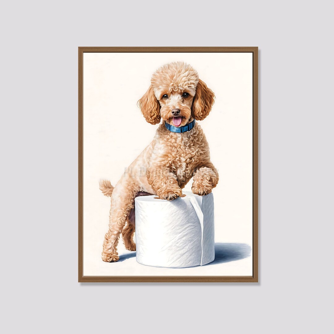Poodle Dog Toilet Art: Whimsical Bathroom Print (digital Download) - Etsy