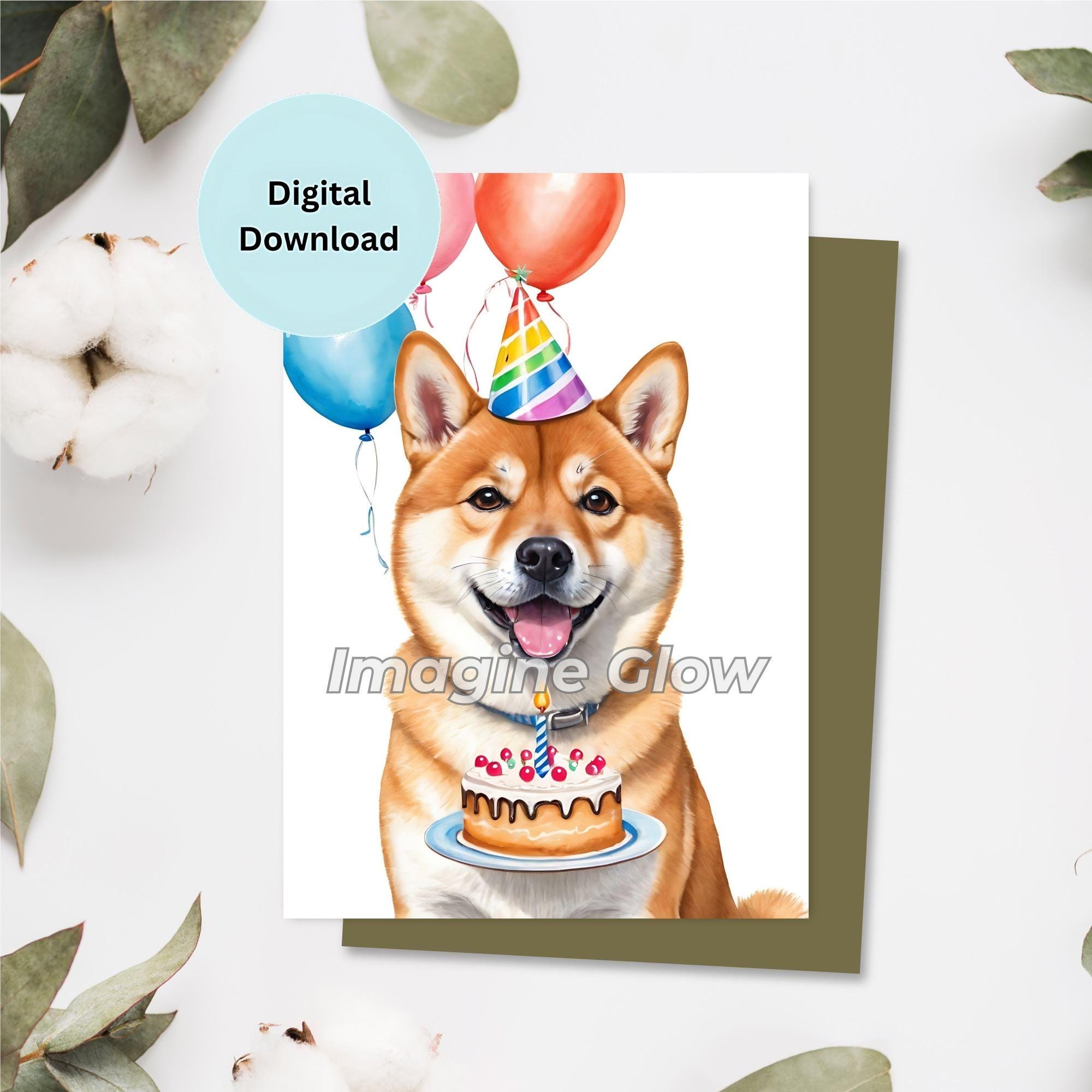 Shiba Inu Dog Birthday Card | Happy Birthday Card | Party | Greeting ...