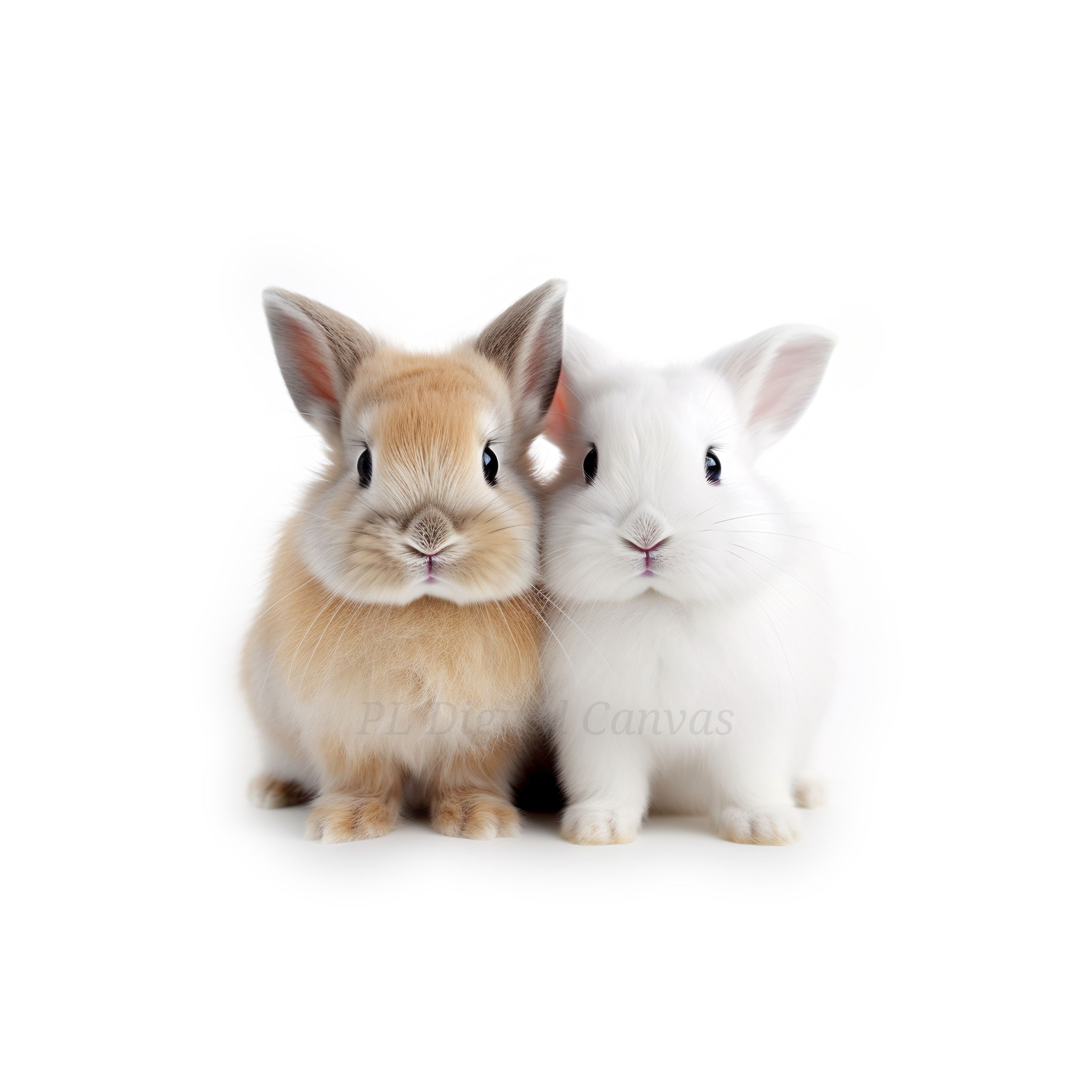Fluffy Bunny Pairs of Cute Bunnies Clipart Rabbits Printable Art ...