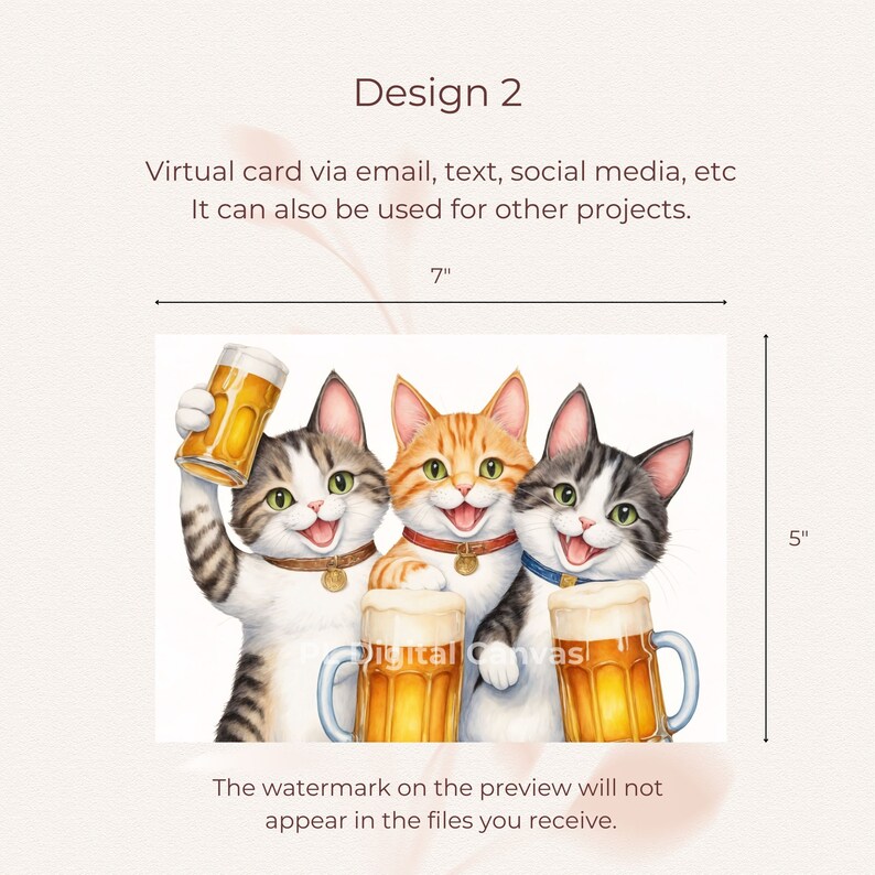 Cheers Card Congratulation Card Printable Birthday Card Cats Drinking ...