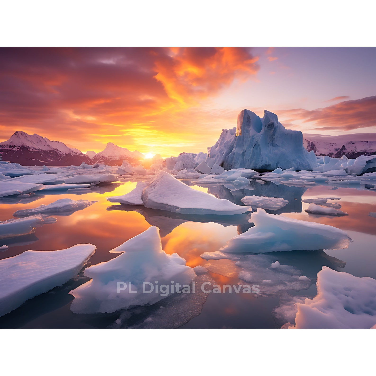 Iceberg at Sunrise and Sunset | Arctic Art | Scrapbooking | Craft ...