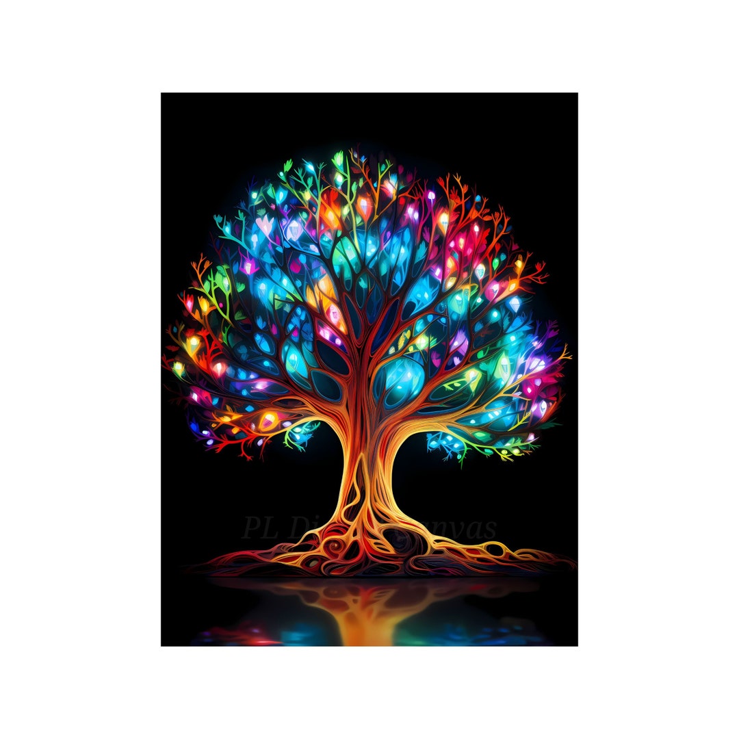 Rainbow Leaves Colorful Trees Clipart Printable Art Print Instant ...