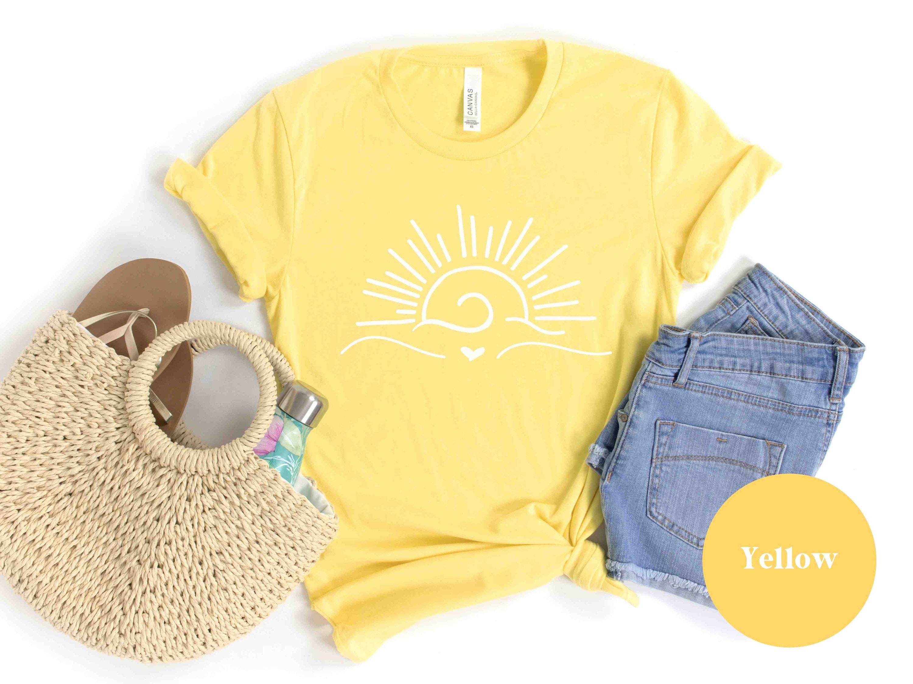Sun Shirt, Sun T-shirt, Cute Sunshine Shirt, Women's Sun Shirt, Beach ...