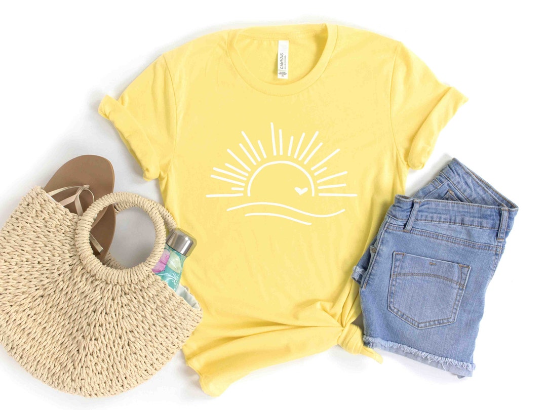 Cute Sun Shirt, Sunshine Shirt, Sun T-shirt, Women's Sun Shirt, Beach ...
