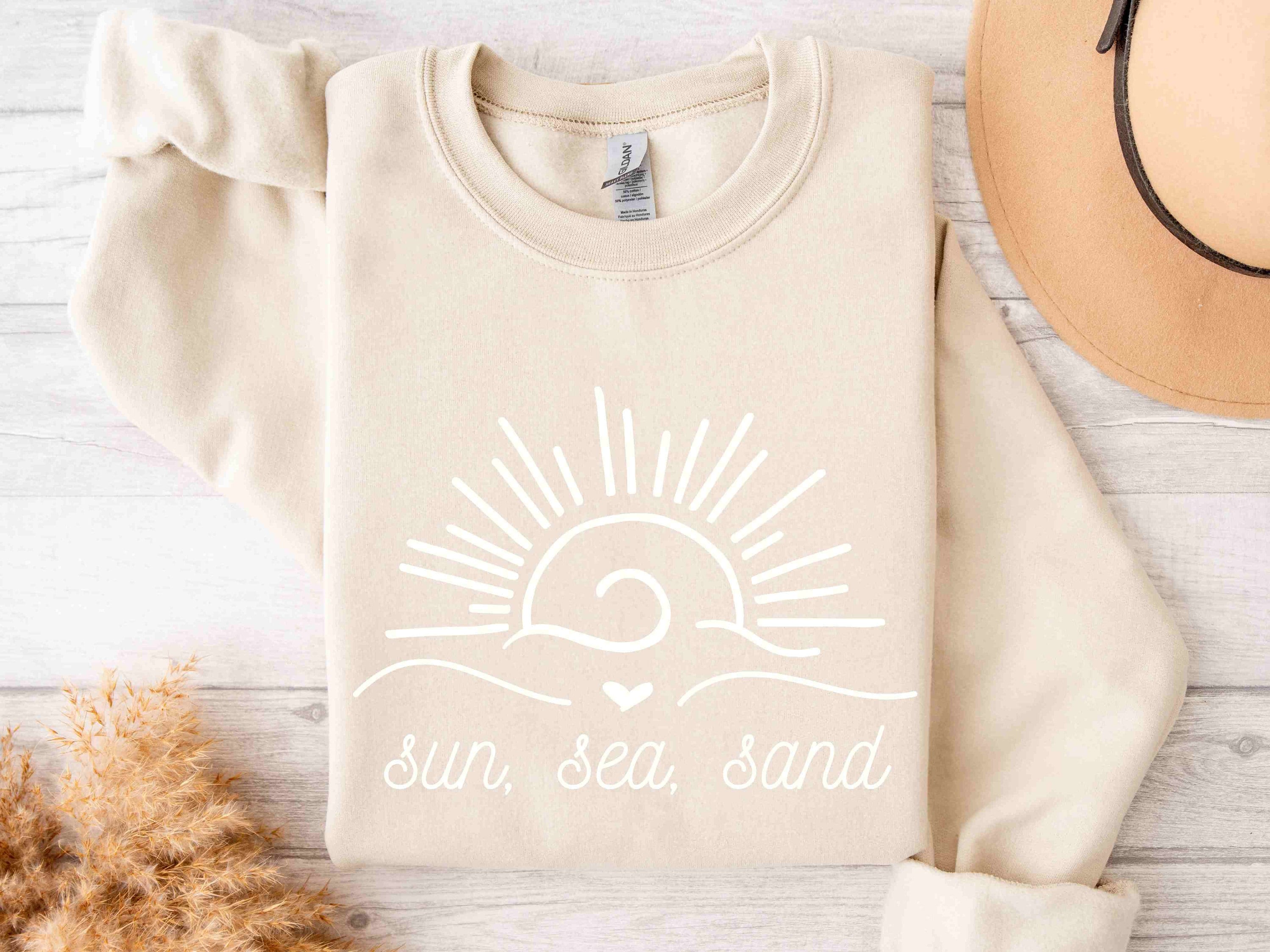 Sun Sea Sand Sweatshirt Beach Sweatshirt Sunshine Crewneck Womens