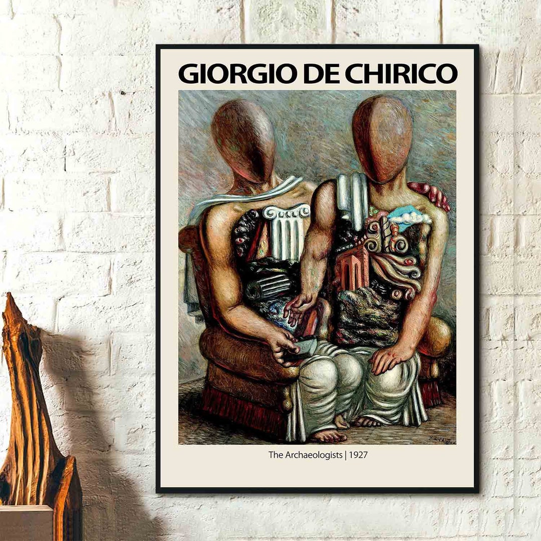 Giorgio De Chirico Exhibition Poster the Archaeologists 1927 Canvas ...