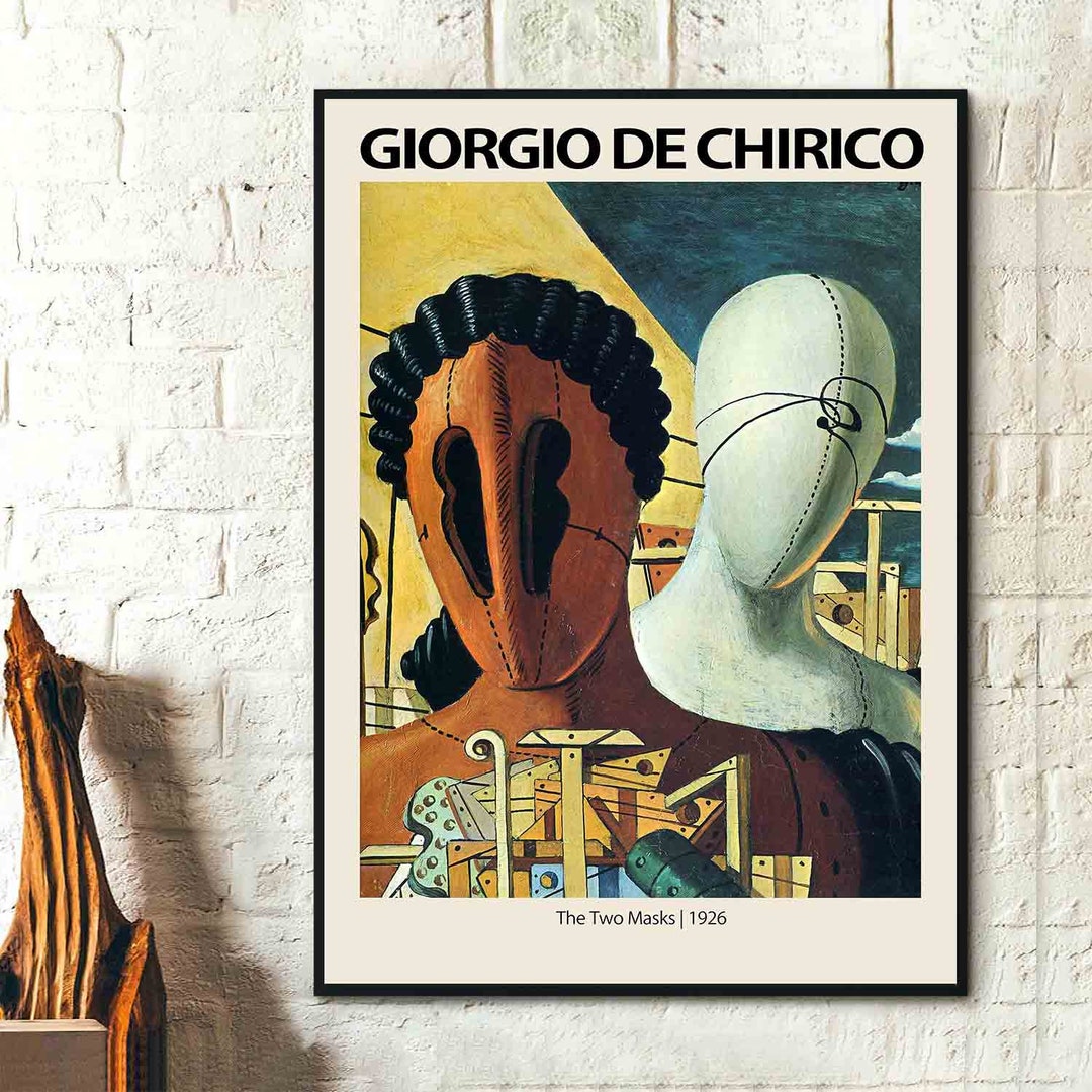 Giorgio De Chirico Exhibition Poster -the Two Masks 1926 Canvas Wall ...