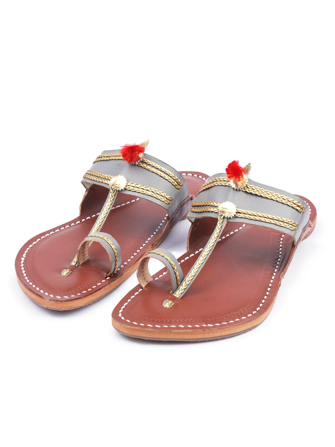 Mens Two Tone Kolhapuri Sandal, Unique Gifts for Men, Handmade Leather ...