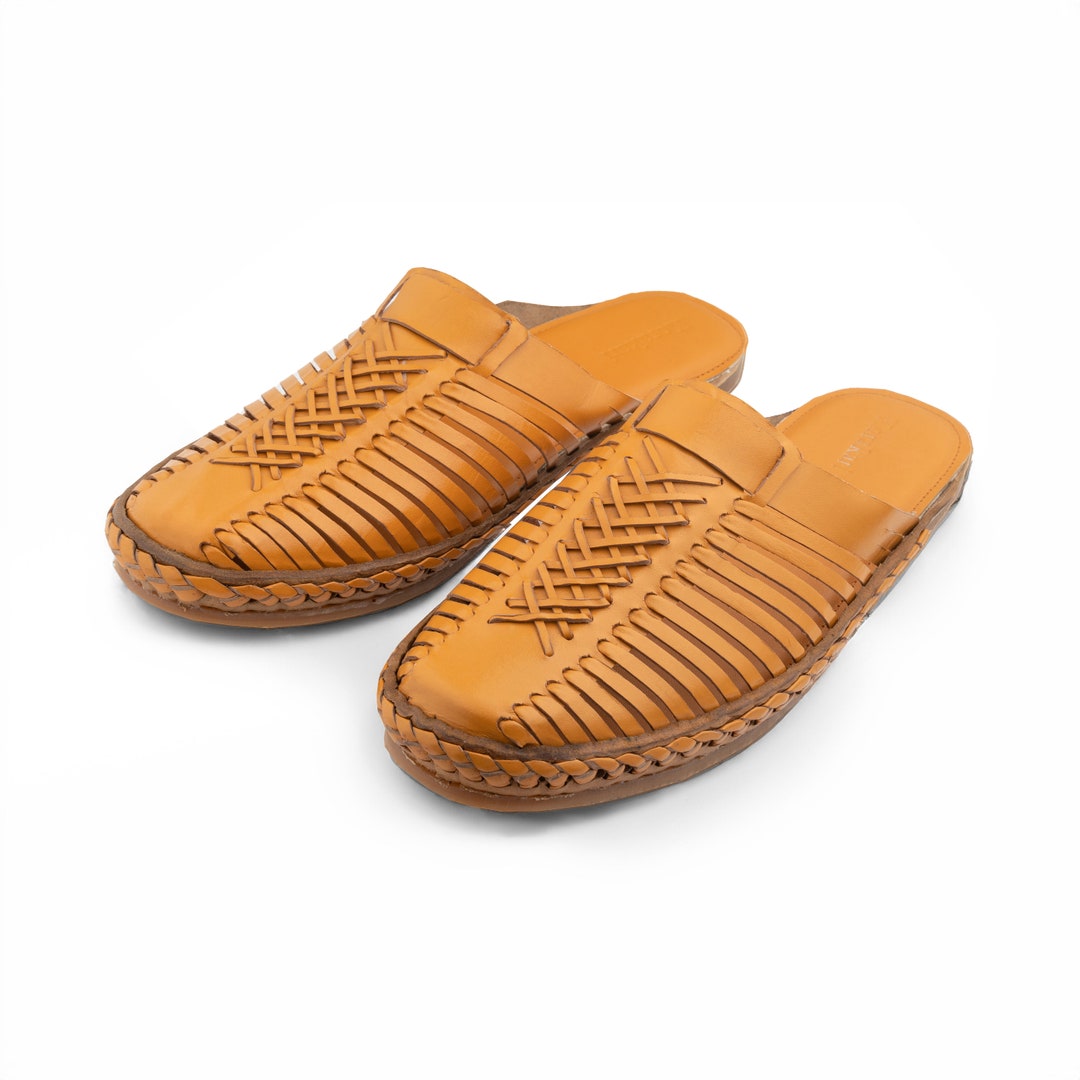 CSK Yellow Mens Kolhapuri Bantus Pure Leather Indian Man Sandals ...