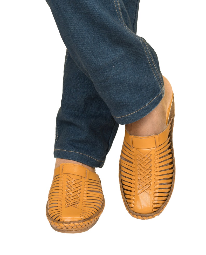 CSK Yellow - Mens Kolhapuri Bantus | Pure Leather Indian Man Sandals ...