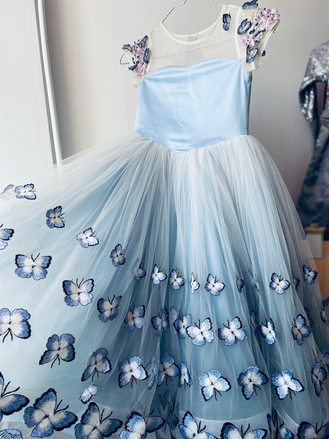 Blue Butterfly Dress. Ceremony Dress - Etsy