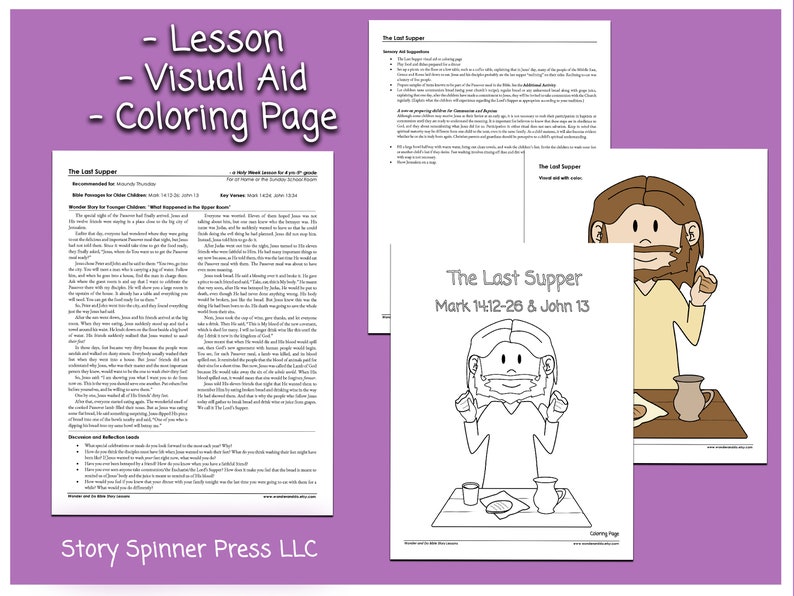 The Last Supper | Bible Story and Lesson Activities for Kids | 4 Years ...