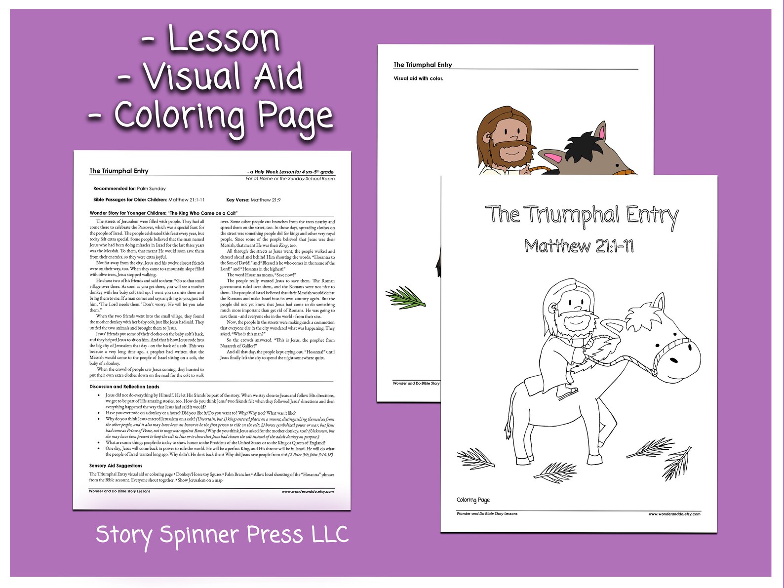 Palm Sunday Triumphal Entry | Bible Lesson and Activities for Kids | 4 ...