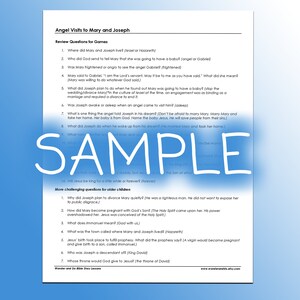 Angel Visits to Mary and Joseph | Bible Story and Lesson Activities for ...