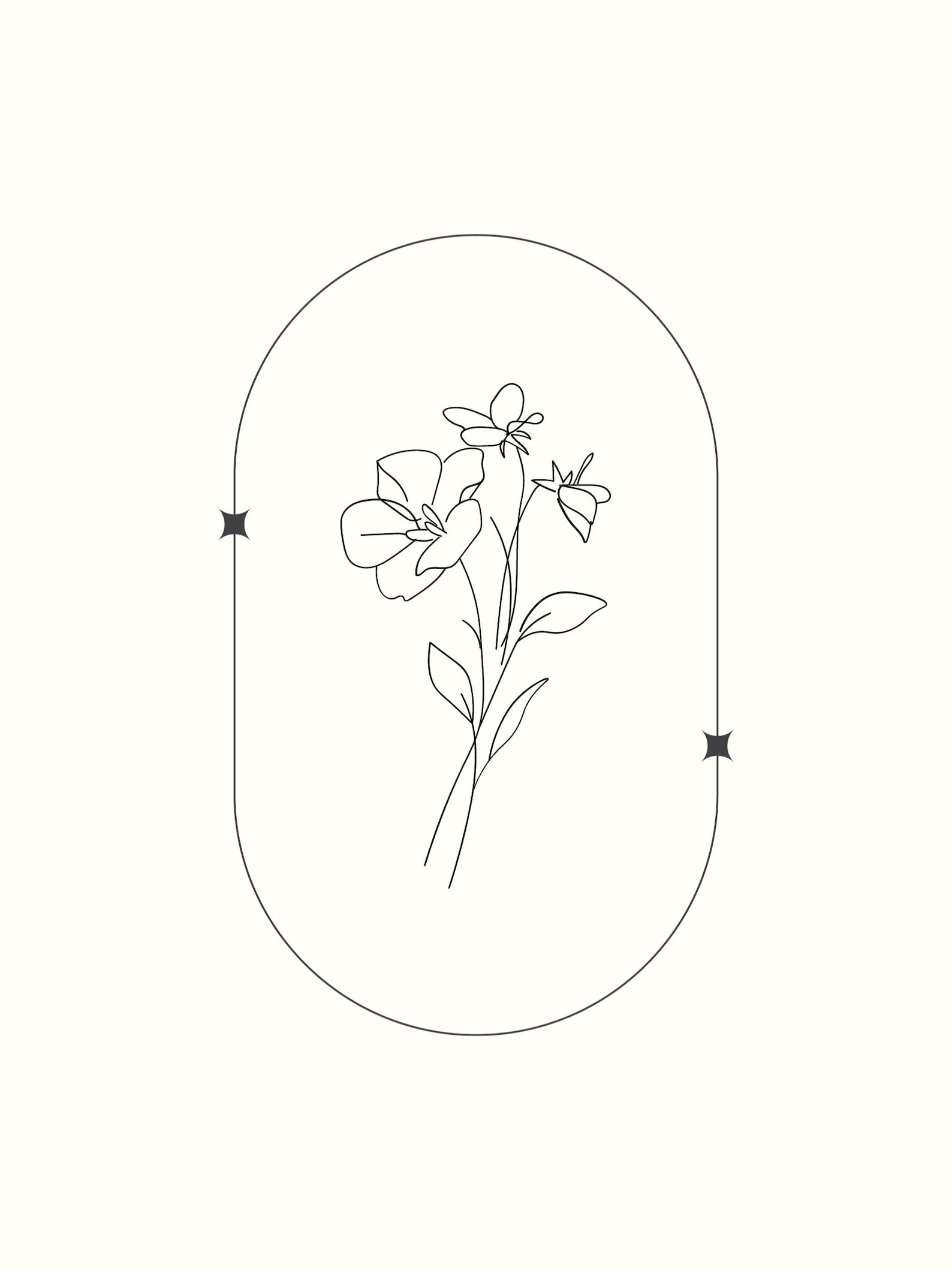 Printable Art- Fine Line Flower - Etsy
