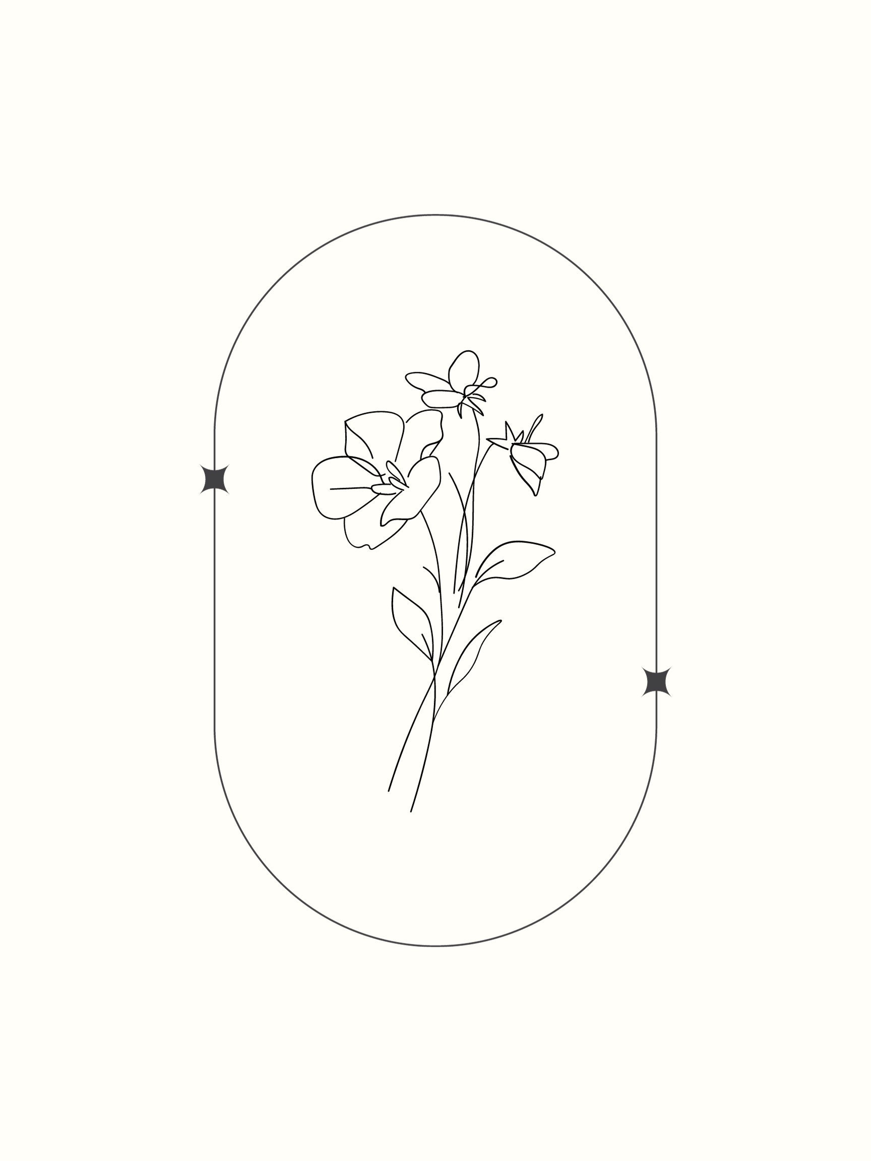 Printable Art- Fine Line Flower - Etsy
