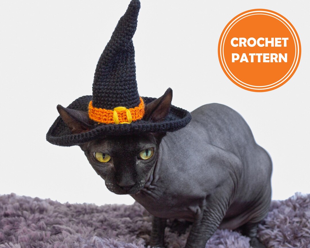 Halloween Witch Hat for Cat Crochet Pattern PDF - Etsy