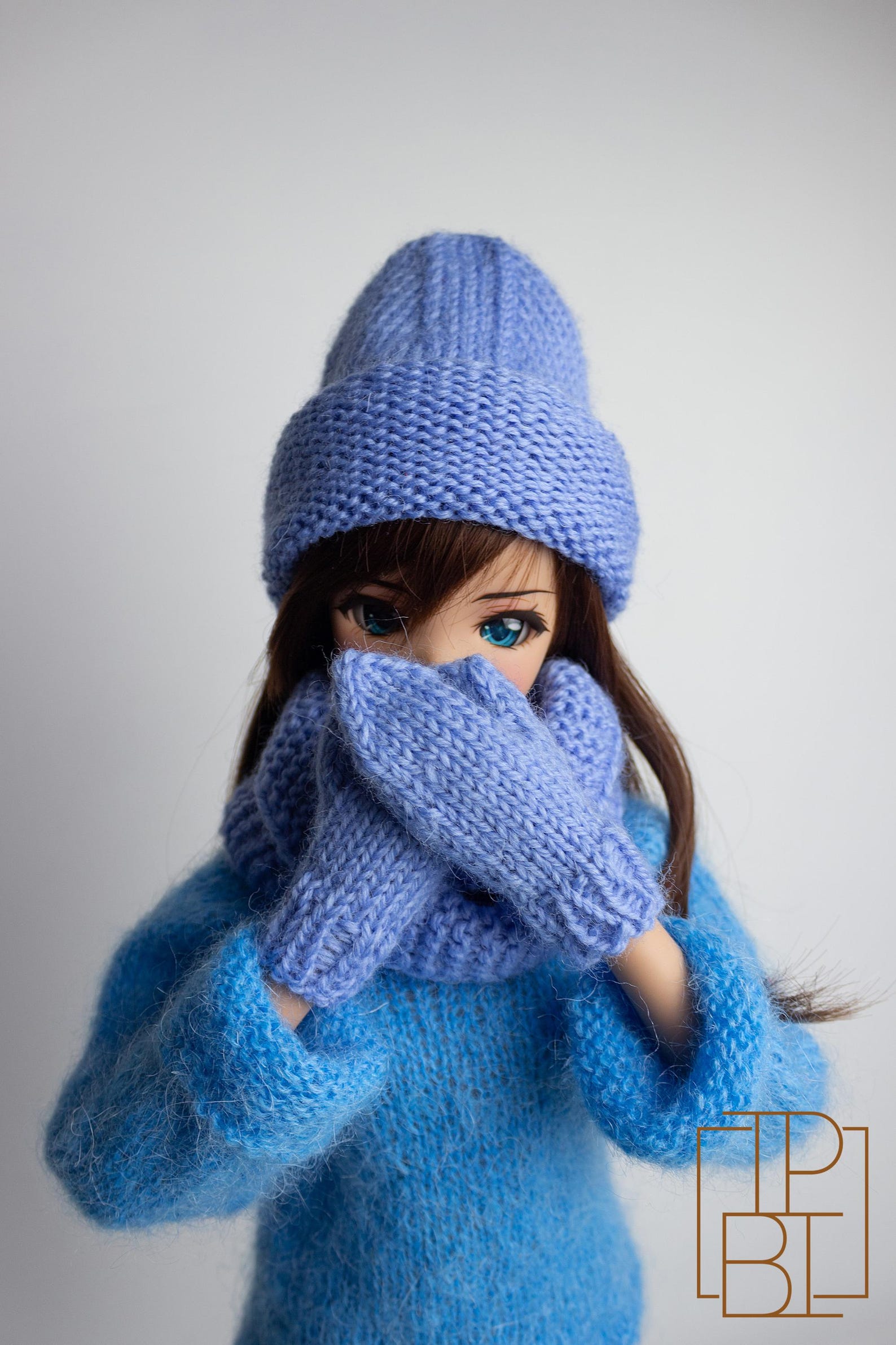 Smart Doll Beanie, Snood & Mittens - Knitting Pattern for Sd / Dd / BJD ...