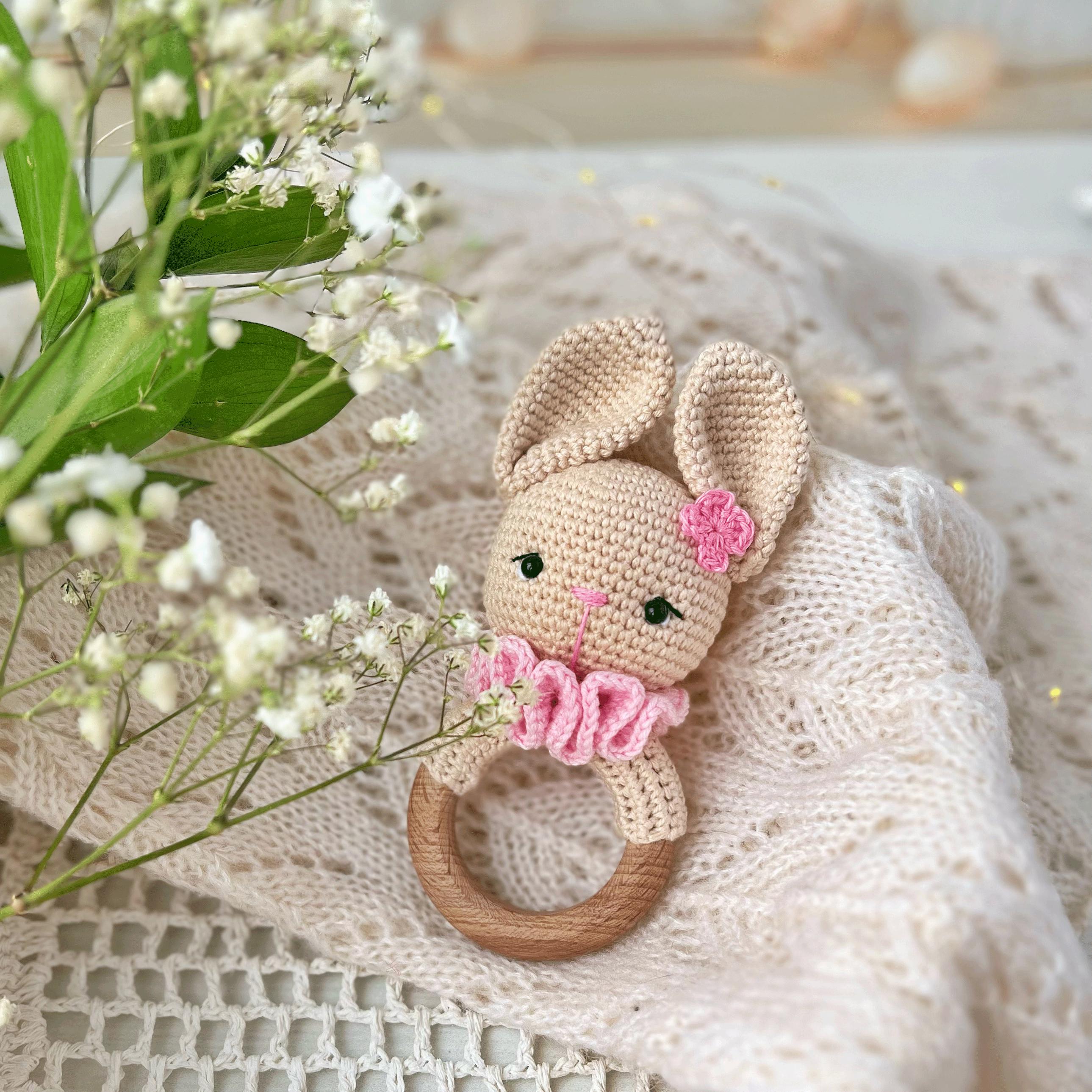 Bunny Crochet Rattle Baby Toy Pattern PDF, Amigurumi Bunny Toy - Etsy