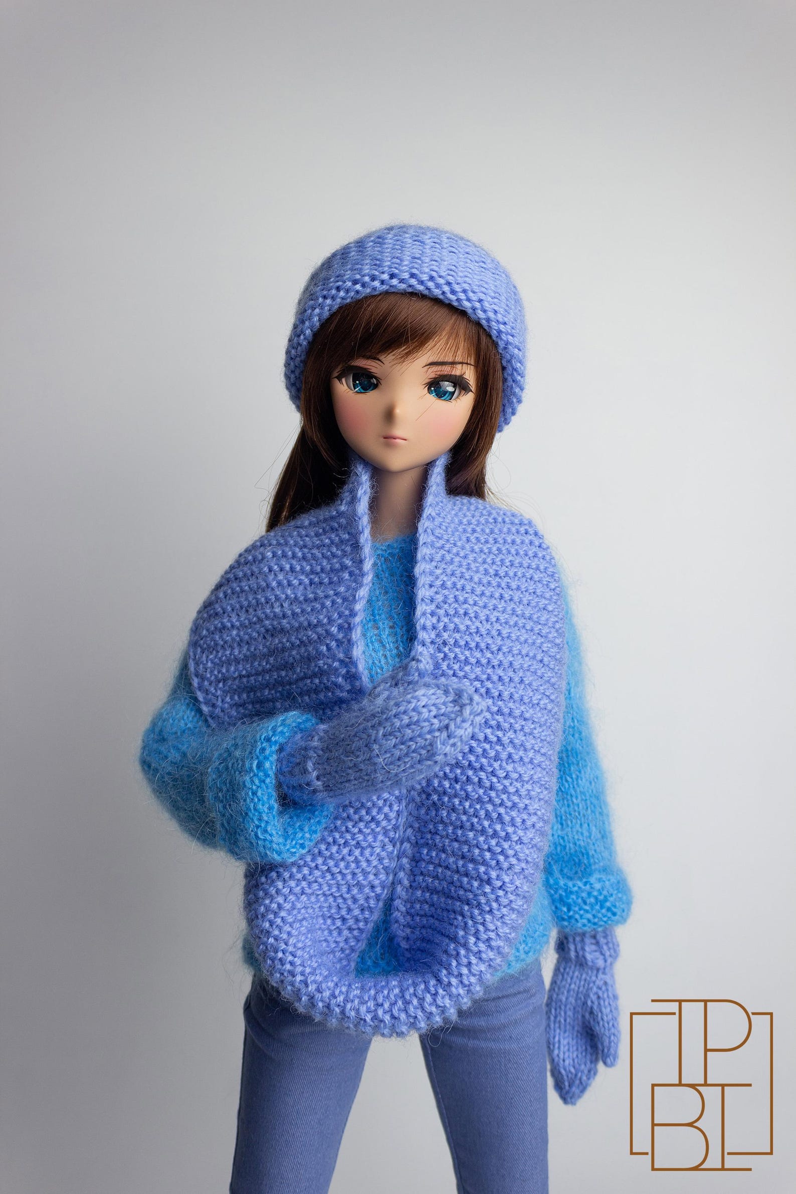 Smart Doll Beanie, Snood & Mittens - Knitting Pattern for Sd / Dd / BJD ...