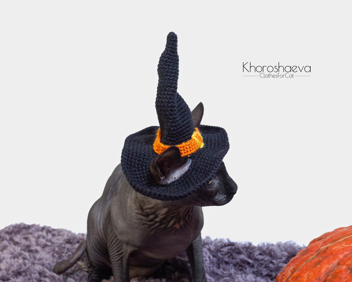 Halloween Witch Hat for Cat Crochet Pattern PDF - Etsy