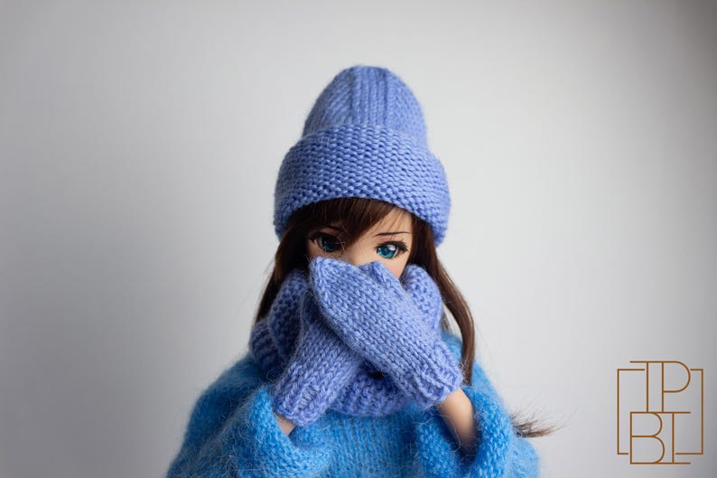 Smart Doll Beanie, Snood & Mittens - Knitting Pattern for Sd / Dd / BJD ...