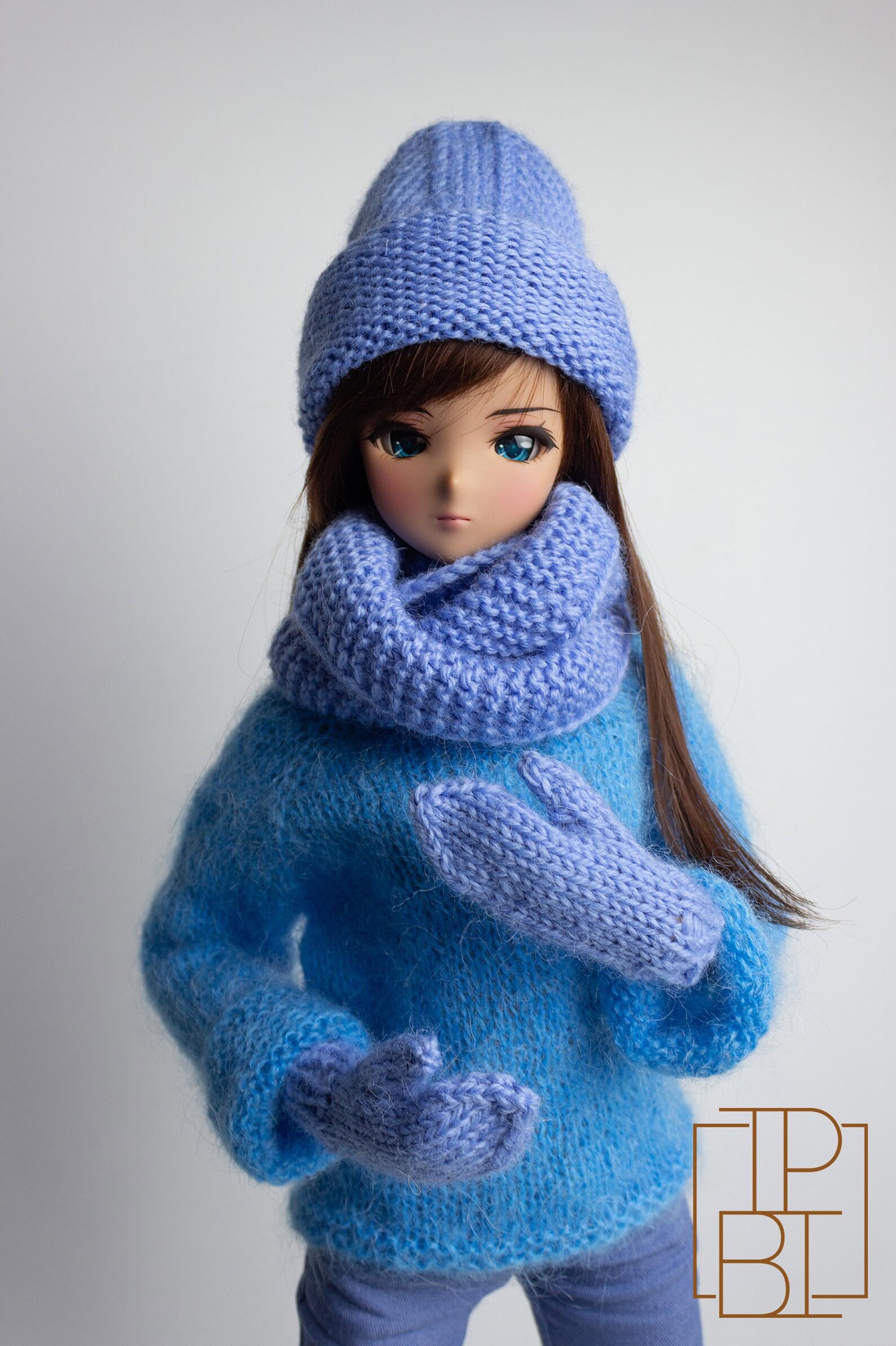 Smart Doll Beanie, Snood & Mittens - Knitting Pattern for Sd / Dd / BJD ...