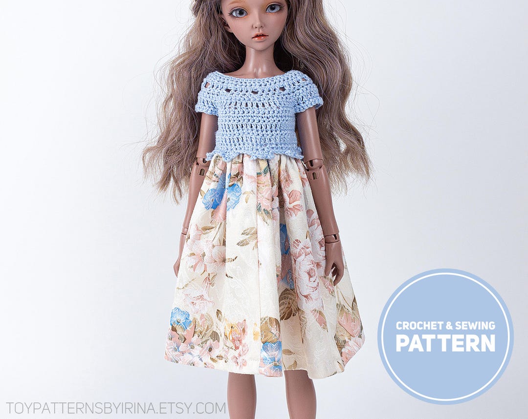 Minifee BJD Dress - Crochet & Sewing Pattern for MSD | BJD | 16 Inch ...