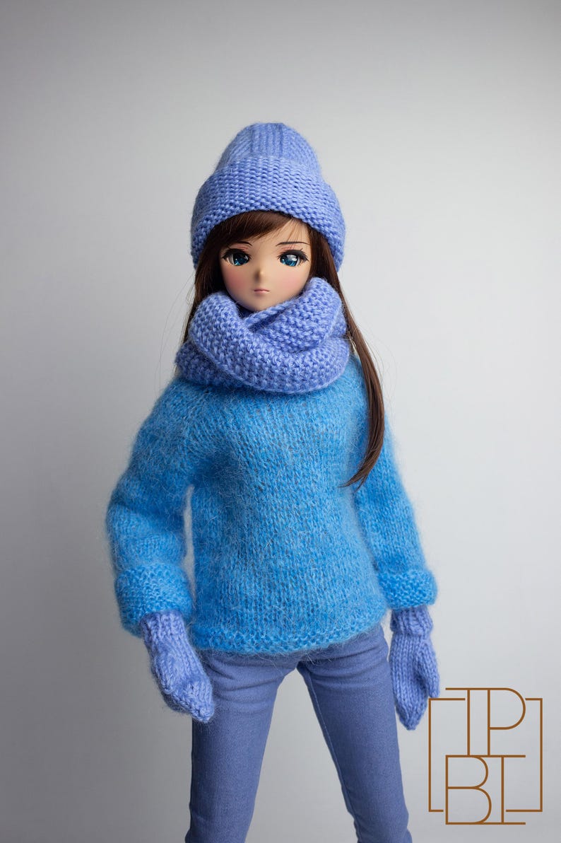 Smart Doll Beanie, Snood & Mittens - Knitting Pattern for Sd / Dd / BJD ...
