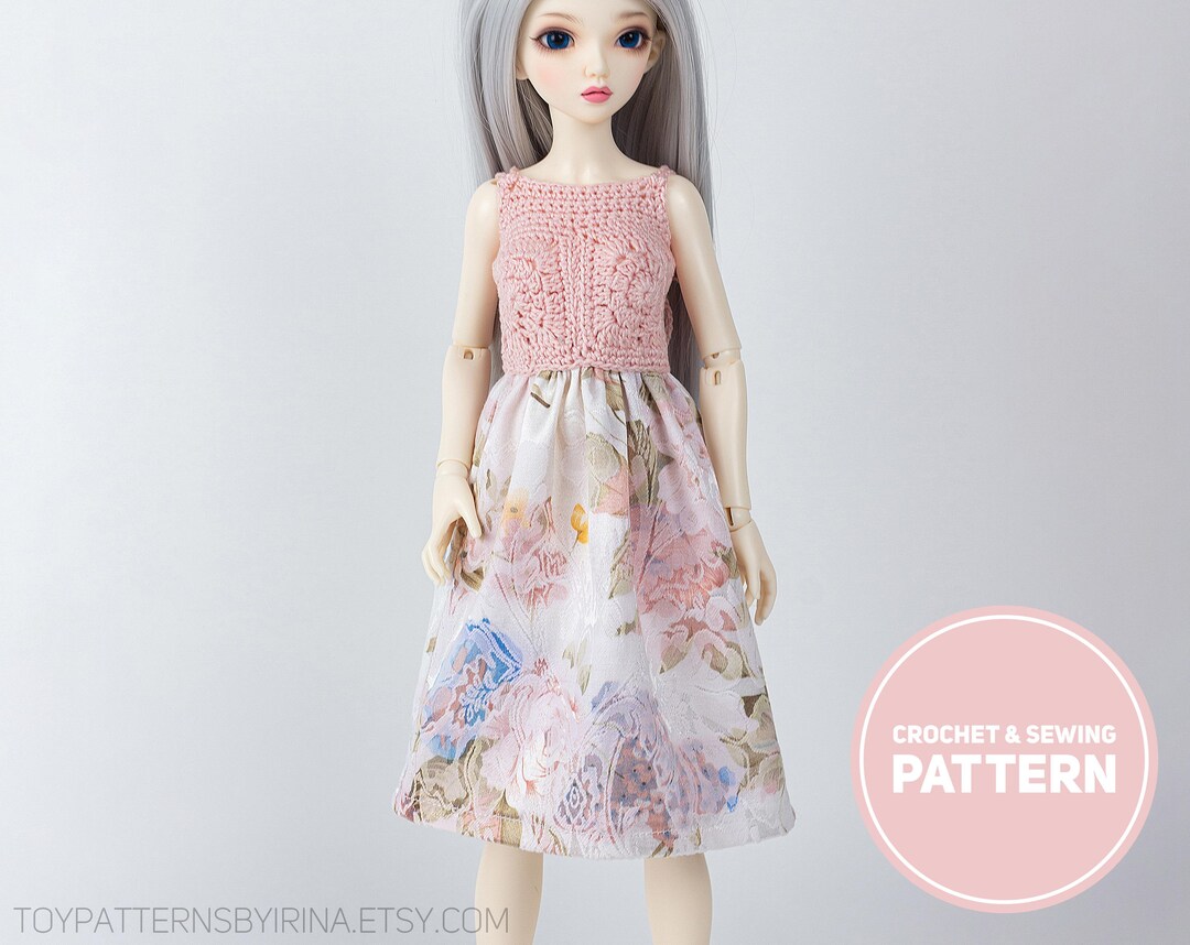Minifee BJD Dress - Crochet & Sewing Pattern for MSD | BJD | 16 Inch ...