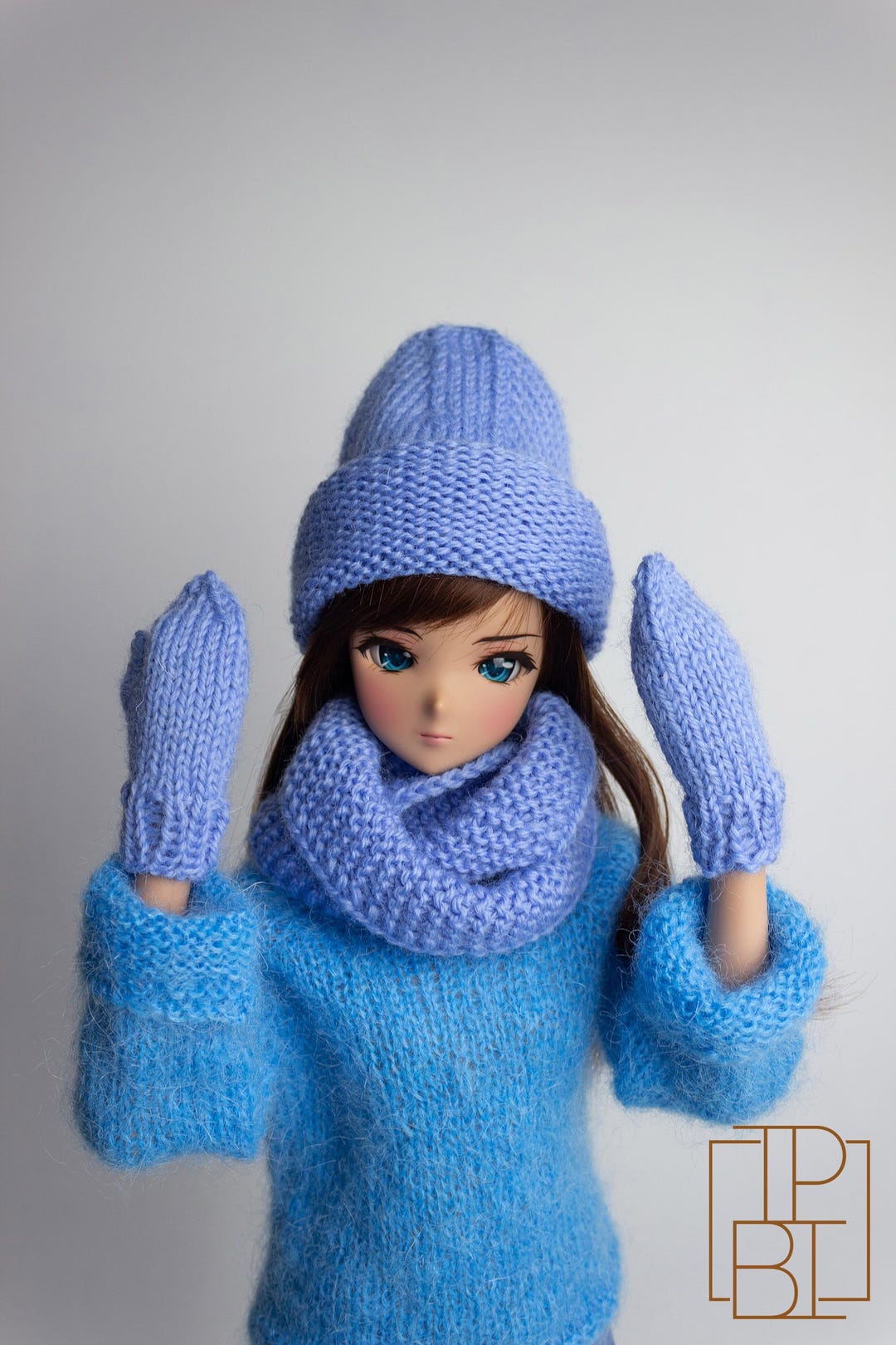 Smart Doll Beanie, Snood & Mittens - Knitting Pattern for Sd / Dd / BJD ...