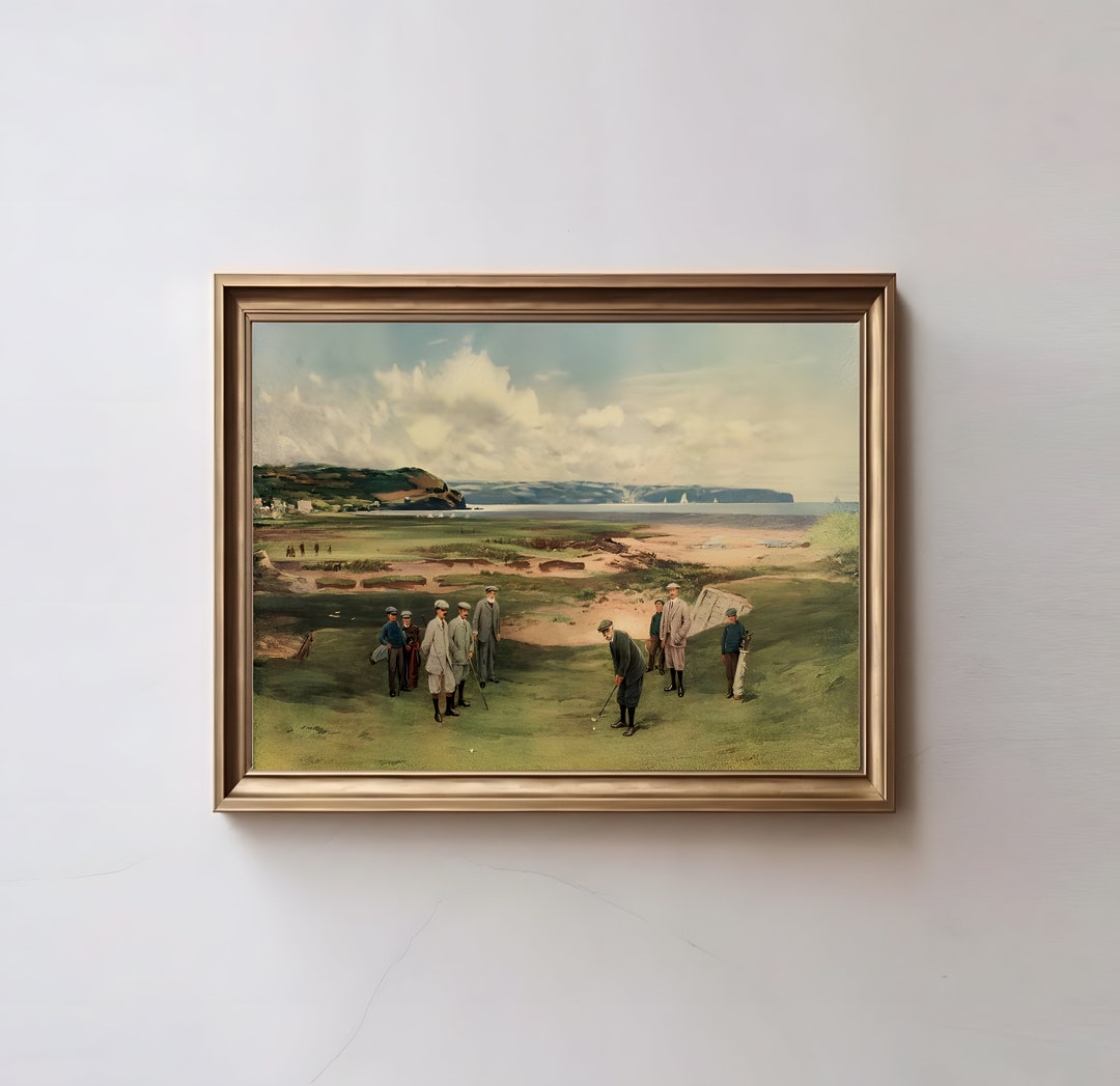 Golf Vintage Painting Landscape Art Print Vintage Golf Course Wall Art ...