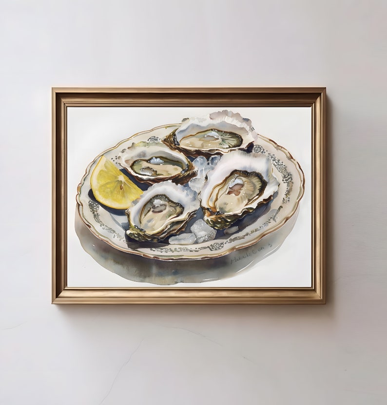 OYSTER Art Print | Oysters Painting Print | Oil Still Life | Oyster Oil ...