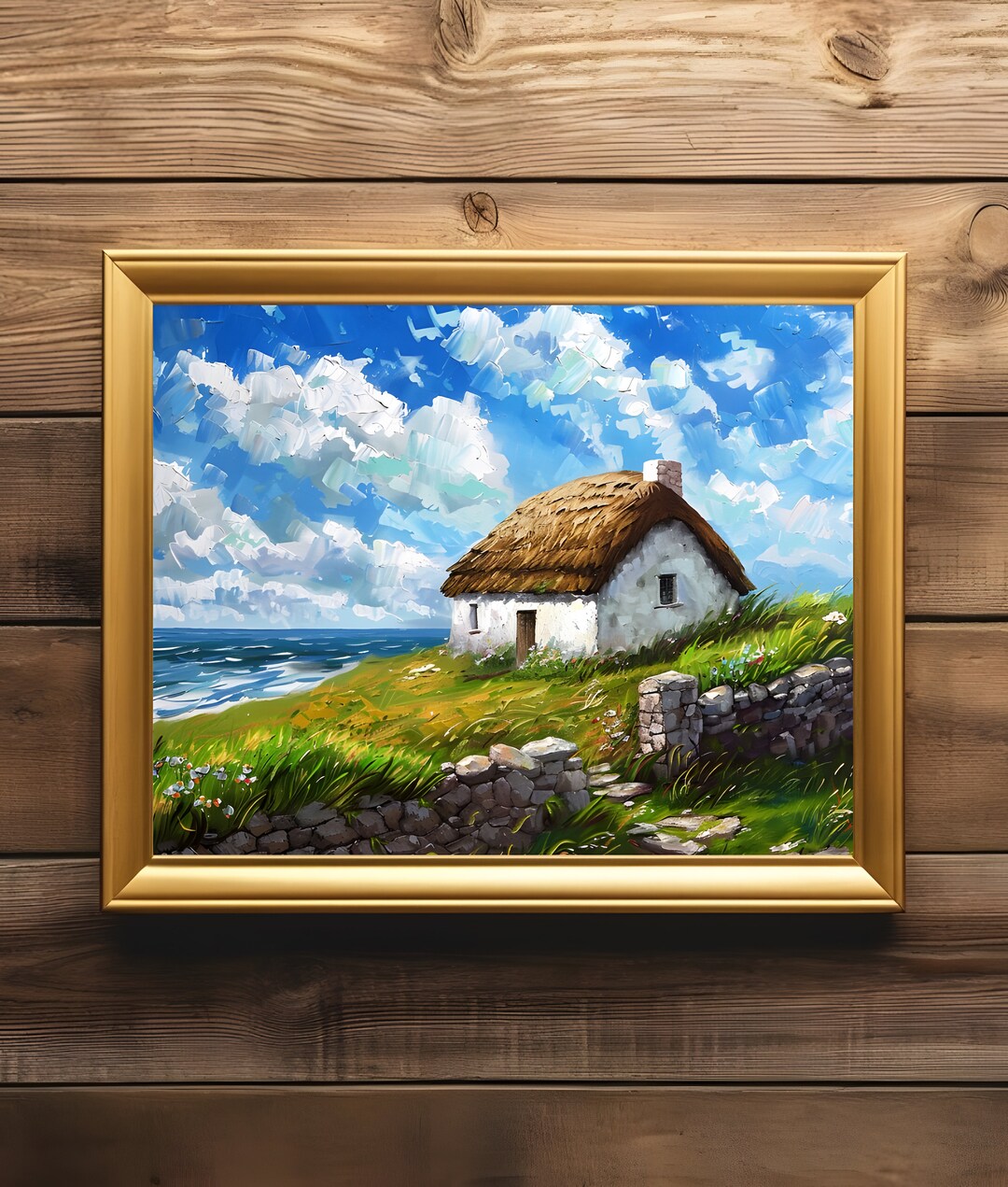 Ireland, Clifden, Galway, Irish, Art Print, Painting, Cottage ...