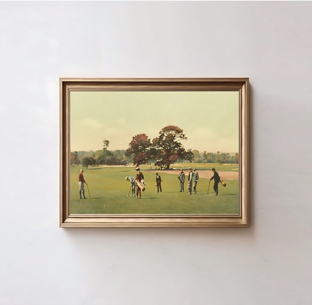 Golf Vintage Painting Landscape Art Print Vintage Golf Course Wall Art ...