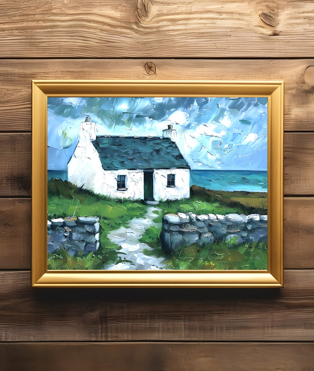 Ireland, Clifden, Galway, Irish, Art Print, Painting, Cottage ...