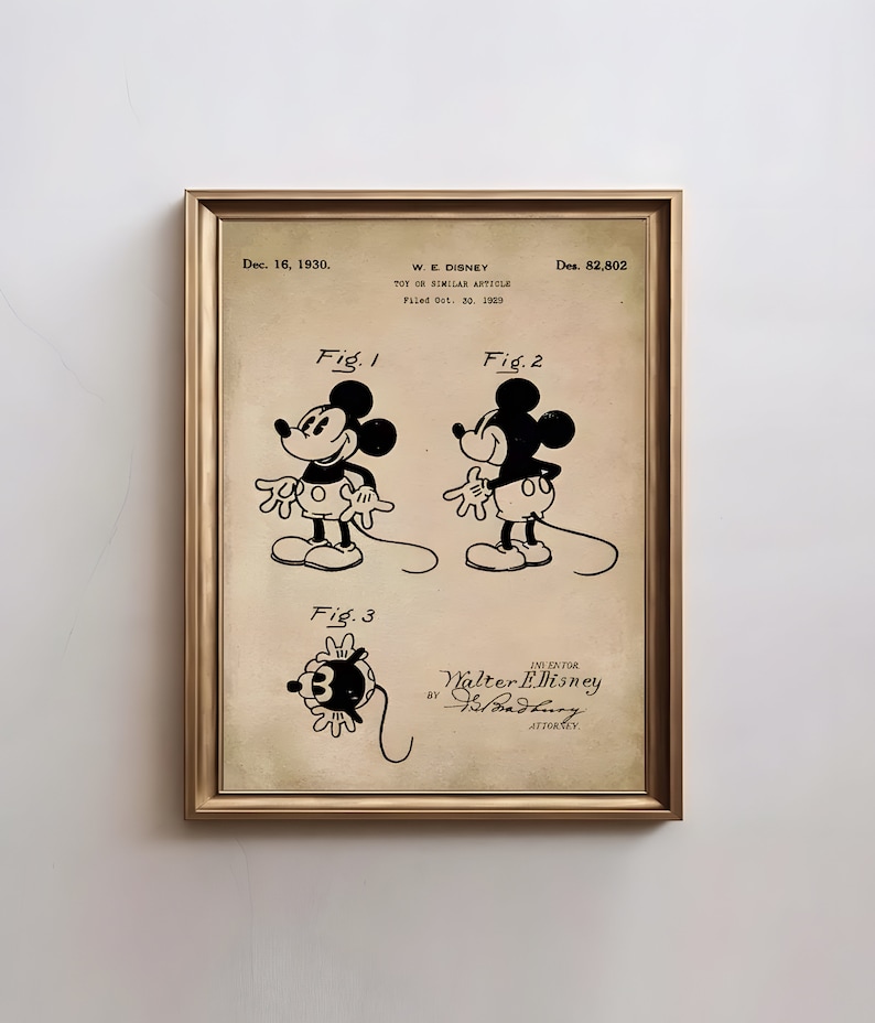Walt Disney Patent Sketch Art Mickey Mouse Concept Steamboat Willy ...