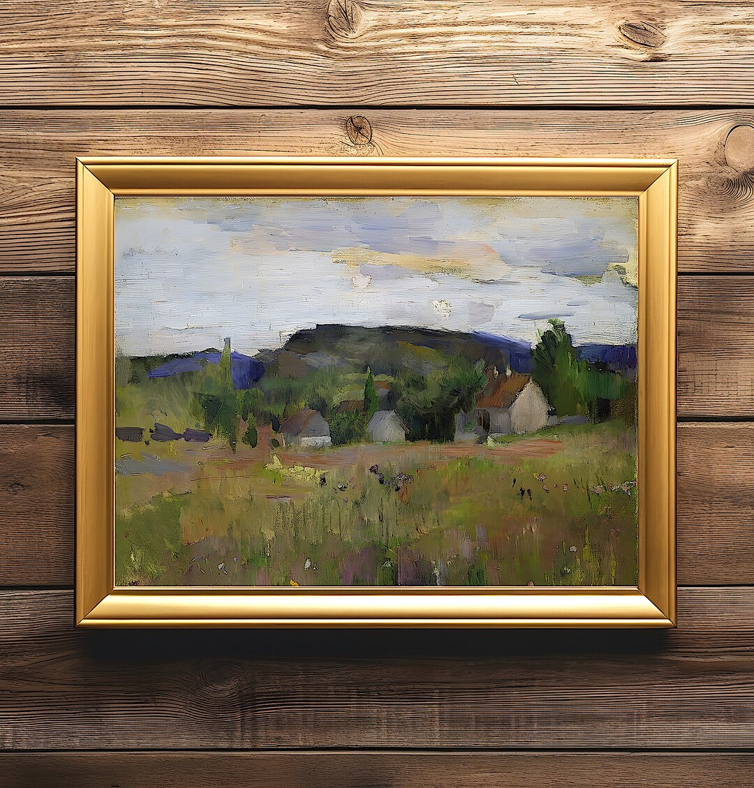 Rustic Countryside Landscape Art Print Wall Art Vintage Farmhouse Decor ...